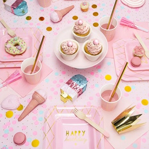 Pink Wooden Cutlery - Set of 18 - Wooden Cutlery Set Pink - Pink ...