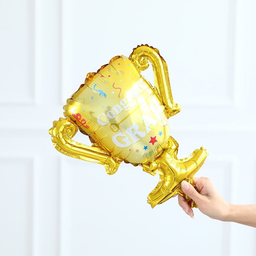 Congrats Grad, Graduation Trophy Balloon Gold, Gold Cup, Graduation ...