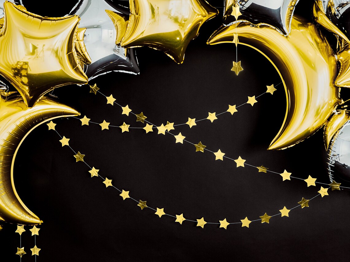 Extra Long Gold Star Banner Gold Stars Banner Twinkle | Etsy