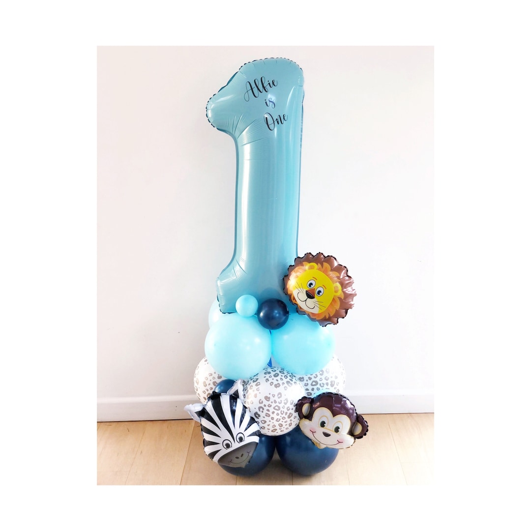 DIY Large 55" First Birthday Balloon Sculpture, Cute Safari Animal ...