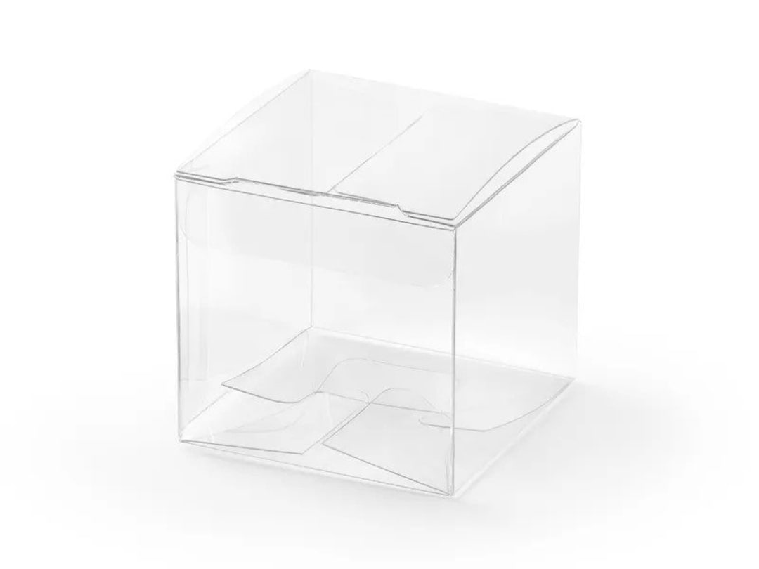 10 Transparent Favour Boxes, Clear Favour Boxes, 5cm/2in, Transparent ...