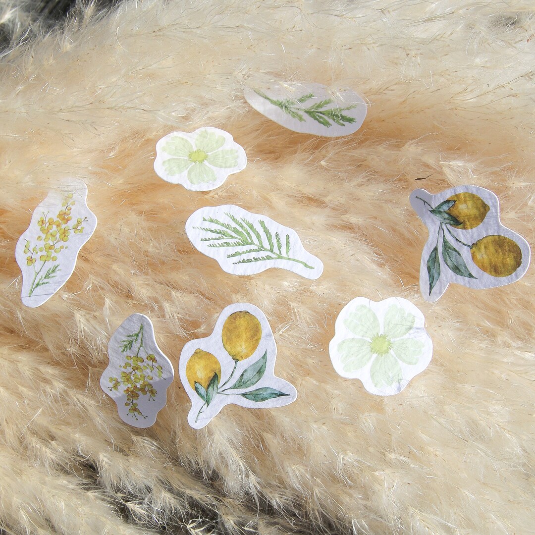 100 Lemon Confetti, Daisy and Lemons Confetti, Botanical Confetti ...