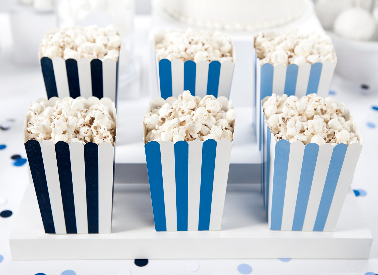 Blue Popcorn Boxes Striped Popcorn Boxes Blue Striped - Etsy UK