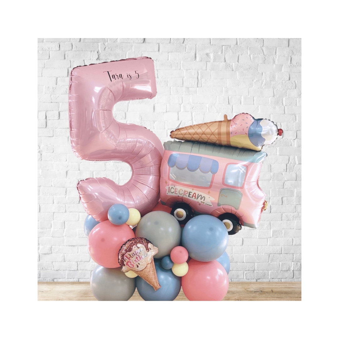 DIY Large Ice Cream Truck Balloon Sculpture, Too Sweet Balloon Stack ...