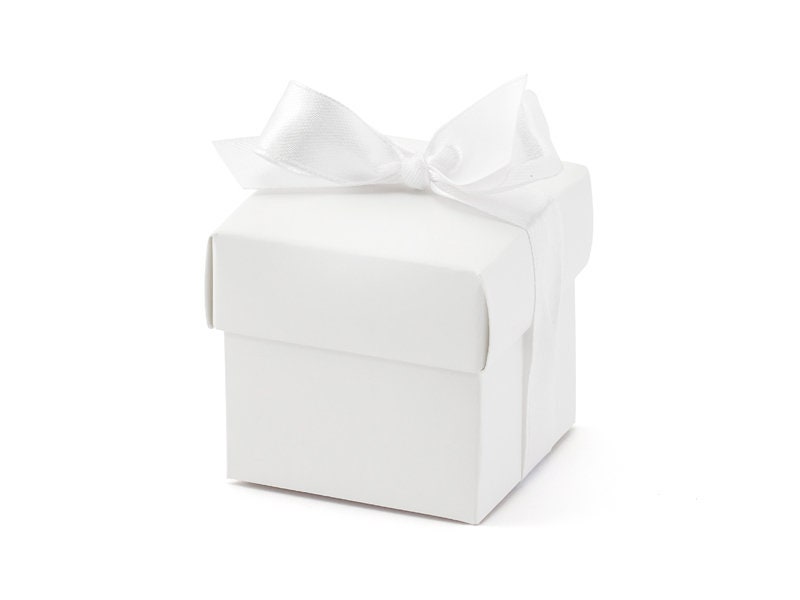 Mini White Favour Boxes With Ribbon Set of 10 Small White - Etsy UK