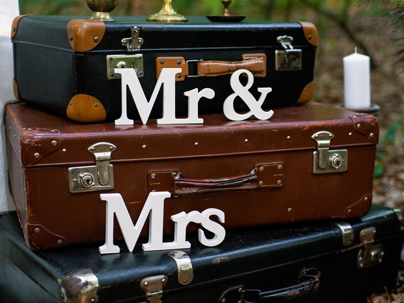 White Mr and Mrs Sign, Mr Mrs Top Table Sign, Top Table Wedding Sign ...