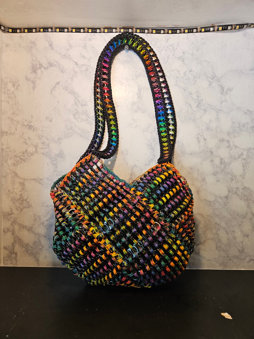 Rainbow Crochet Purse, Soda Tab Purse, Unique Gift for Her, Upcycled ...