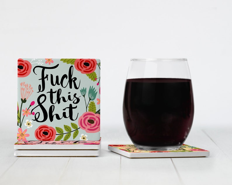 Funny Coasters for Women / Snarky Coasters / Curse Word - Etsy