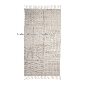 Handmade Block Printed Indian Rug / Rug / Carpet / Kilim / Floor Rug ...
