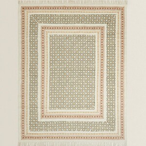 8X10 Feet Handblock Printed Rug, Indian Rug, Large Rug, Black Rug ...