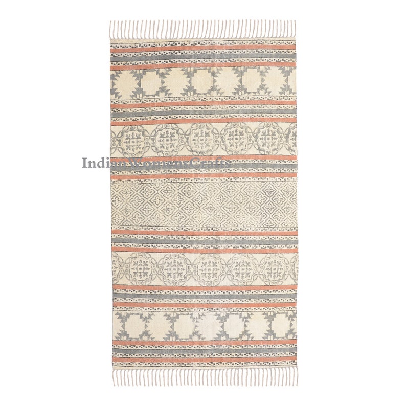 Indian Cotton Rug Woven Rug Decor Rug Rustic Rug Handmade | Etsy