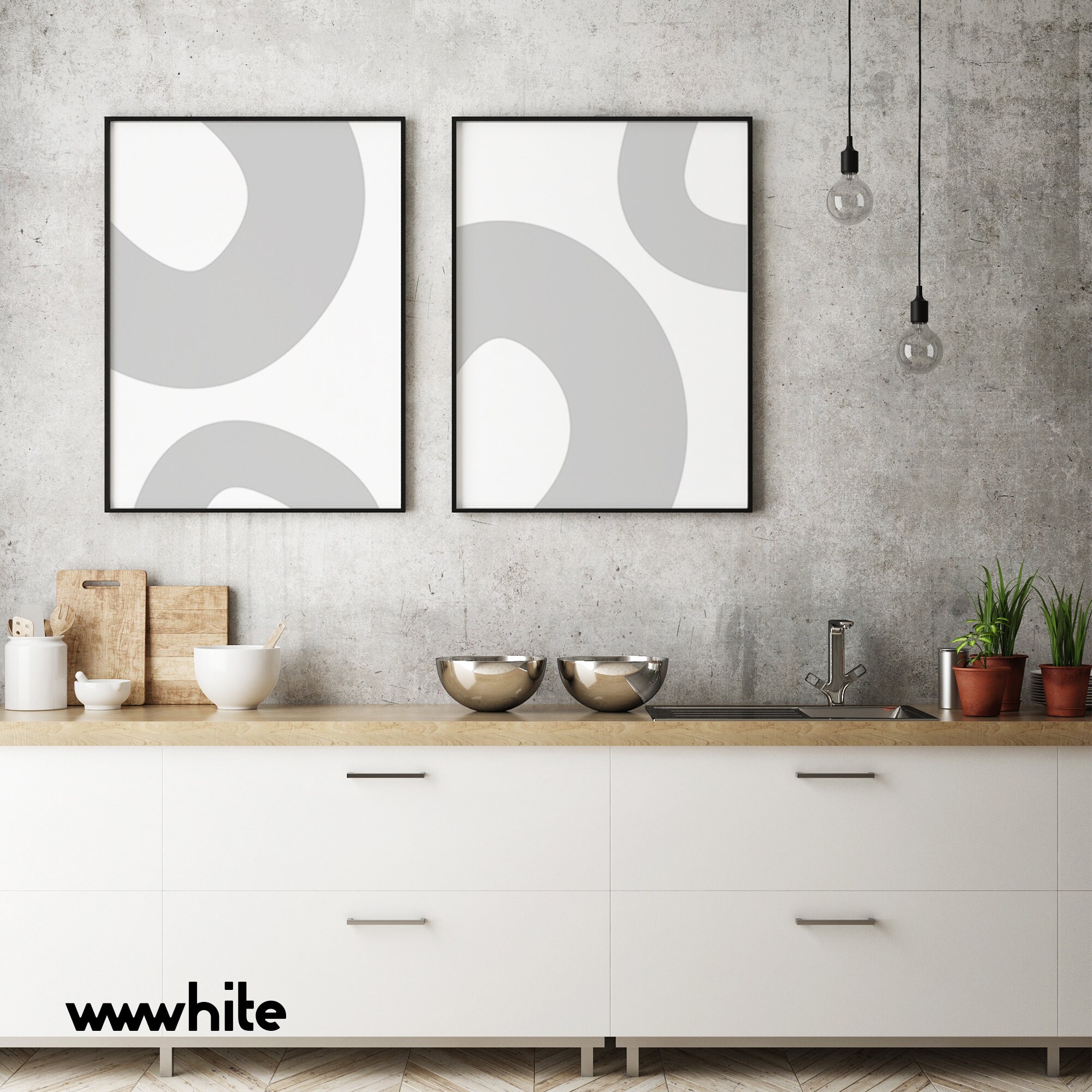 Abstract Circle and Shapes Line Art Poster / Instant Download Printable ...