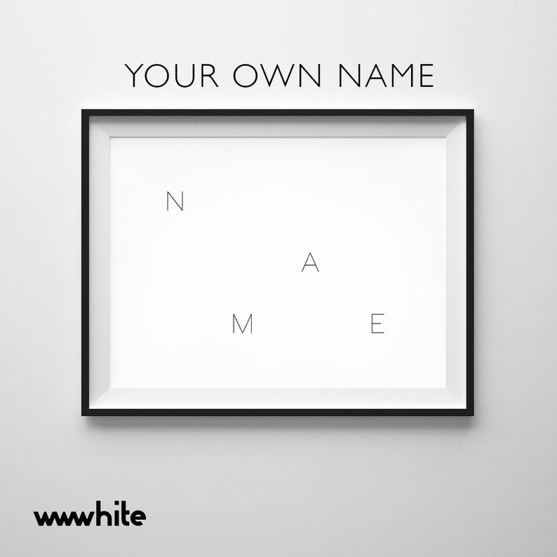Custom Name Minimalist Typography Poster / Instant Download Printable ...