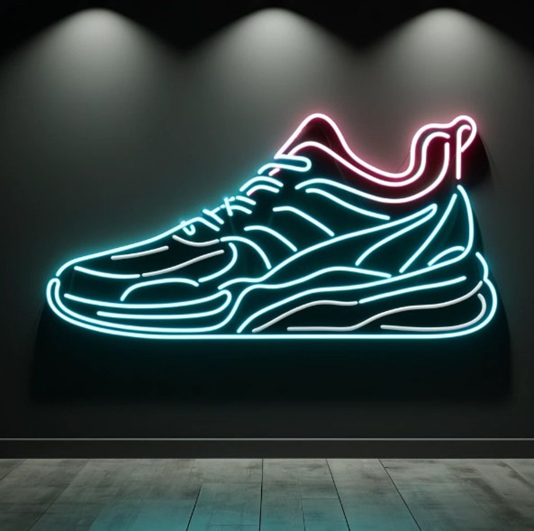 Neon Sneaker Sign, Neon Shoe Sign, Neon Sneaker-shaped Sign, Neon Shoe ...