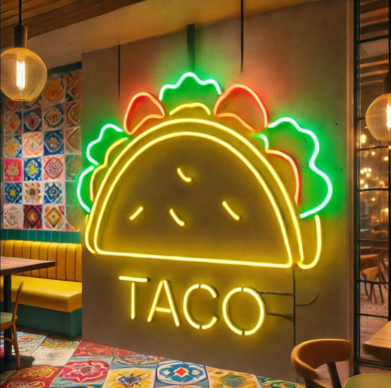 Taco Neon Sign, Street Food Neon Sign, Fast Food Neon Sign, Mexican ...