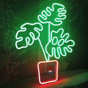 Monstera Leaf Neon Sign, Monstera Led Light, Flower Neon Sign, Home ...
