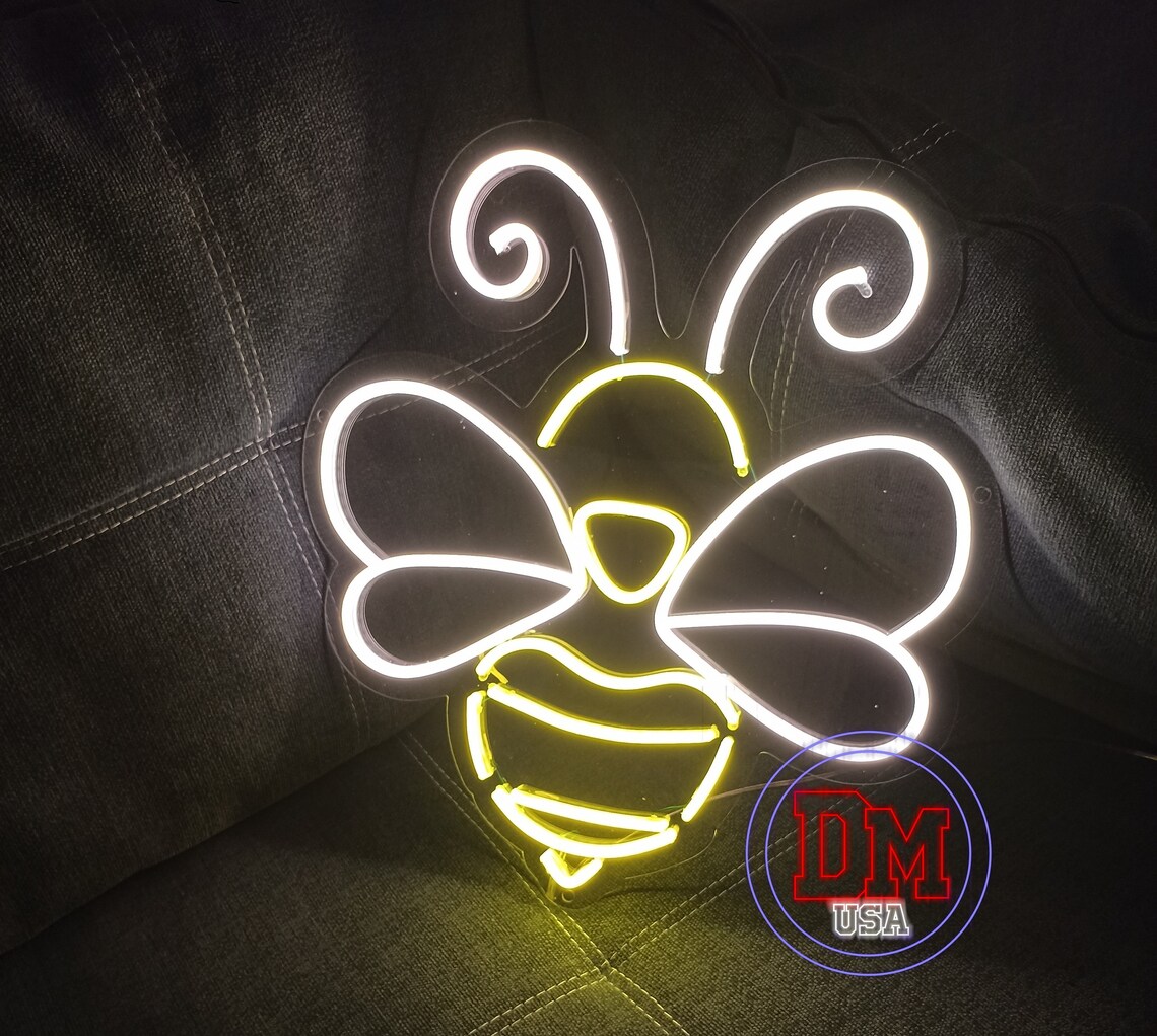 Bee Neon Sign, Honeybee Neon Sign, Bee Led Neon Light, Bee Lover Gift ...