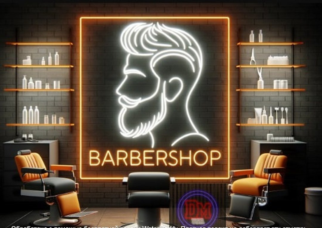 Barber Shop Neon Sign, Neon Barber Sign, Barber Pole Neon Sign, Neon ...