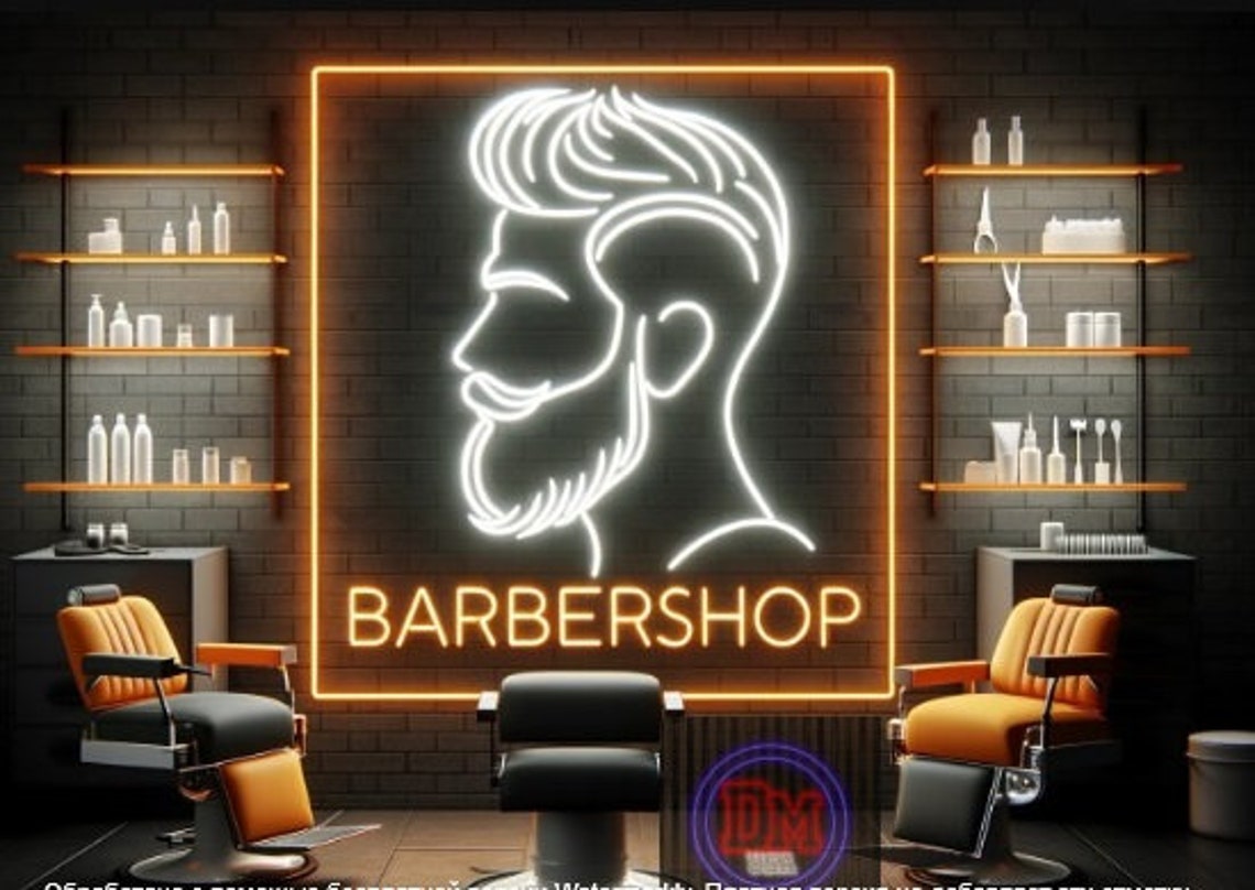 Barber Shop Neon Sign, Neon Barber Sign, Barber Pole Neon Sign, Neon ...