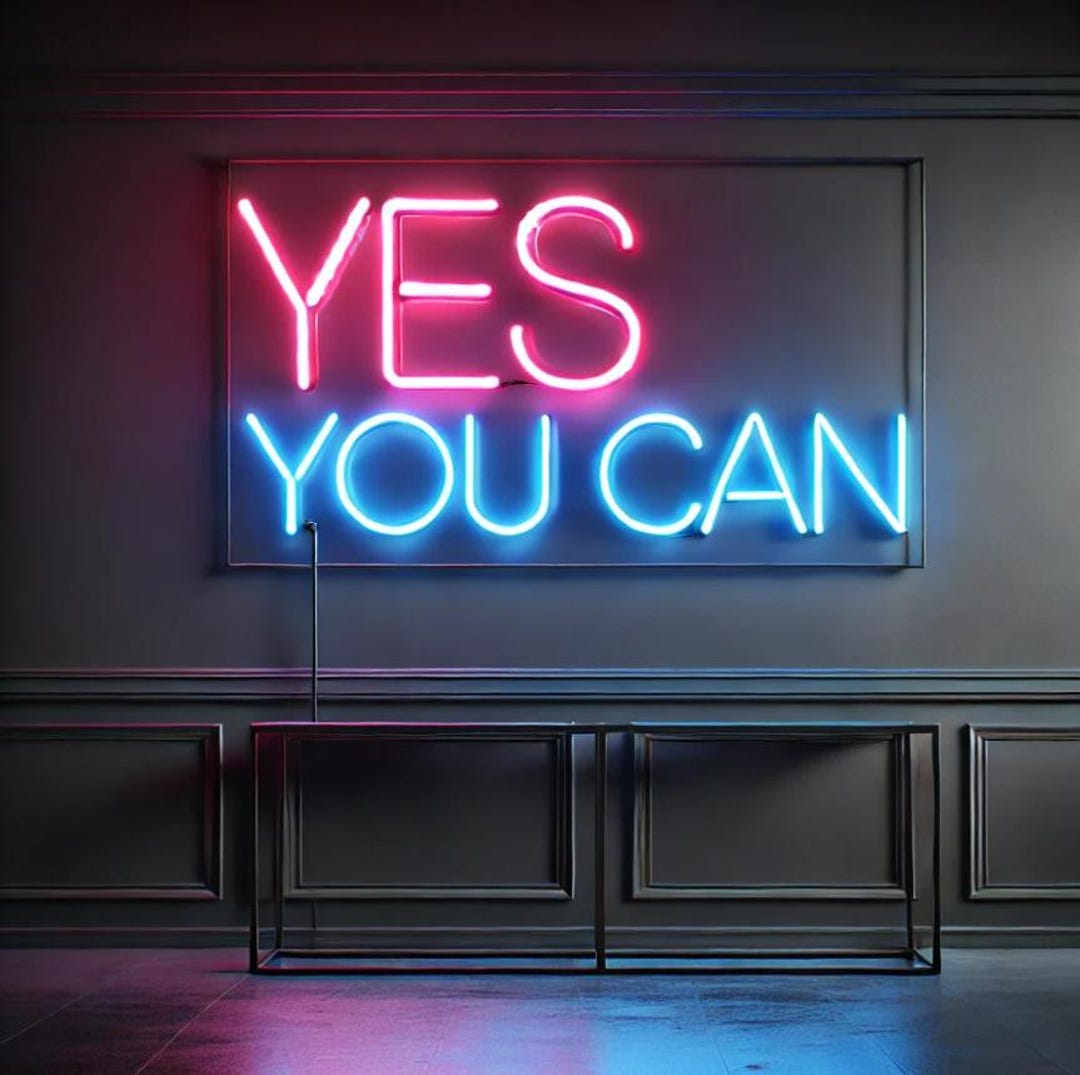 Yes You Can Neon Sign, Yes You Can Neon Wall Light, Yes You Ca ...