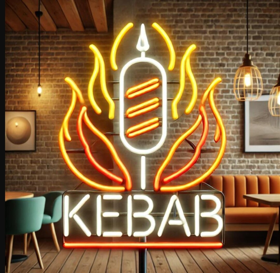 Kebab Sign, Kebab Shaped Neon Sign, Neon Shawarma Sign, Neon Gyro Sign ...
