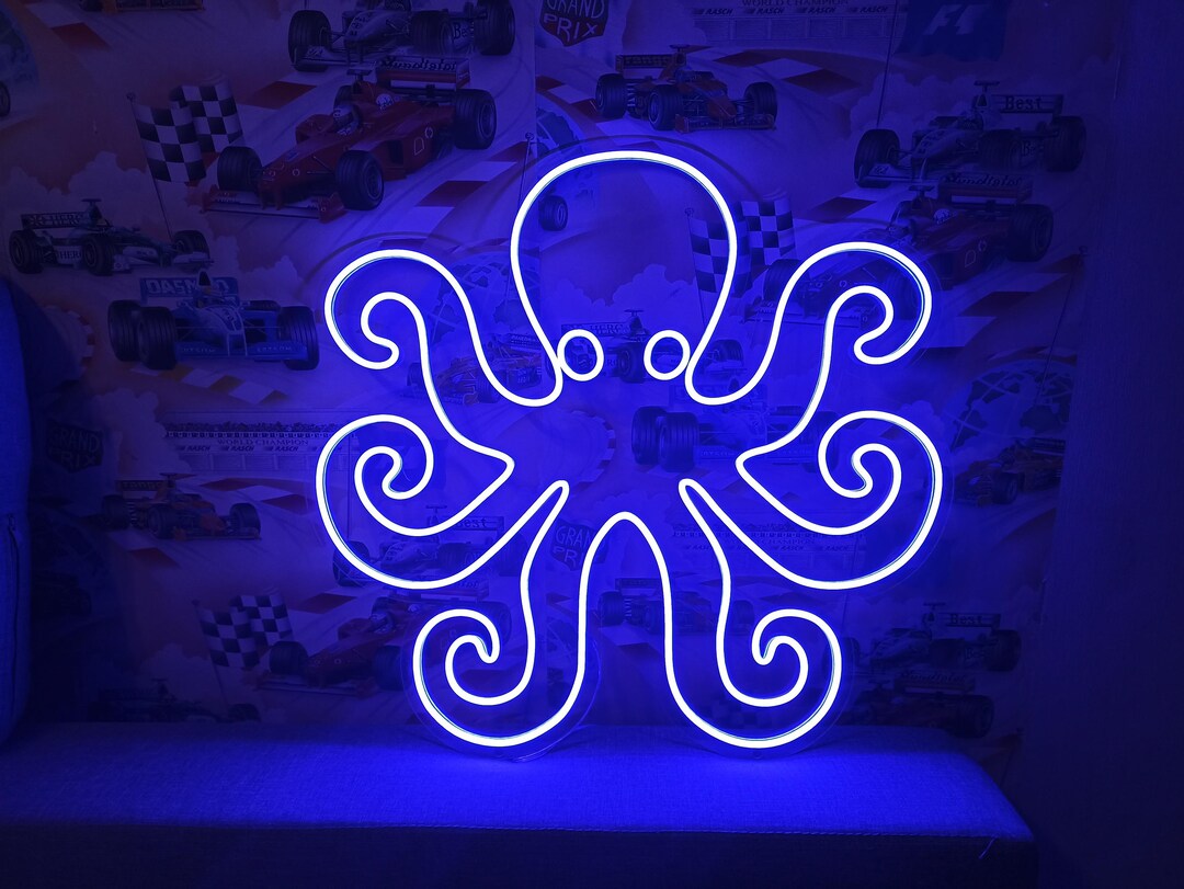 Octopus Neon Sign, Neon Octopus Sign, Octopus LED Sign, Neon Wall Art ...