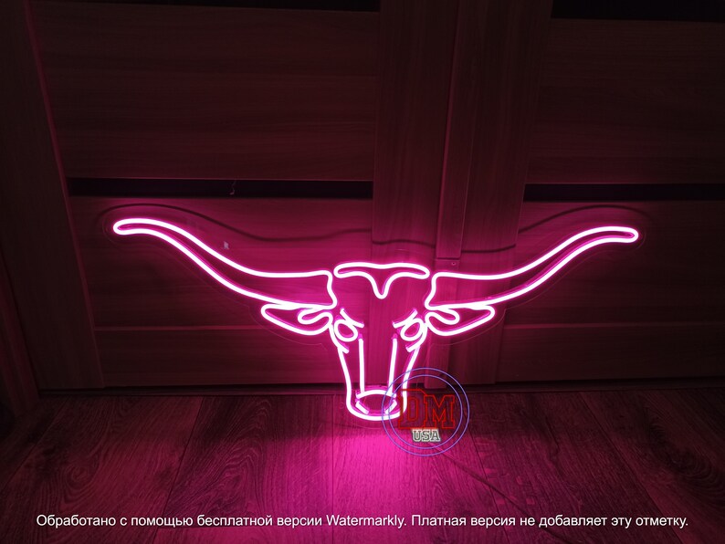 Longhorn Bull Neon Sign, Rodeo Bull Neon Sign, Head Bull Neon Sign ...