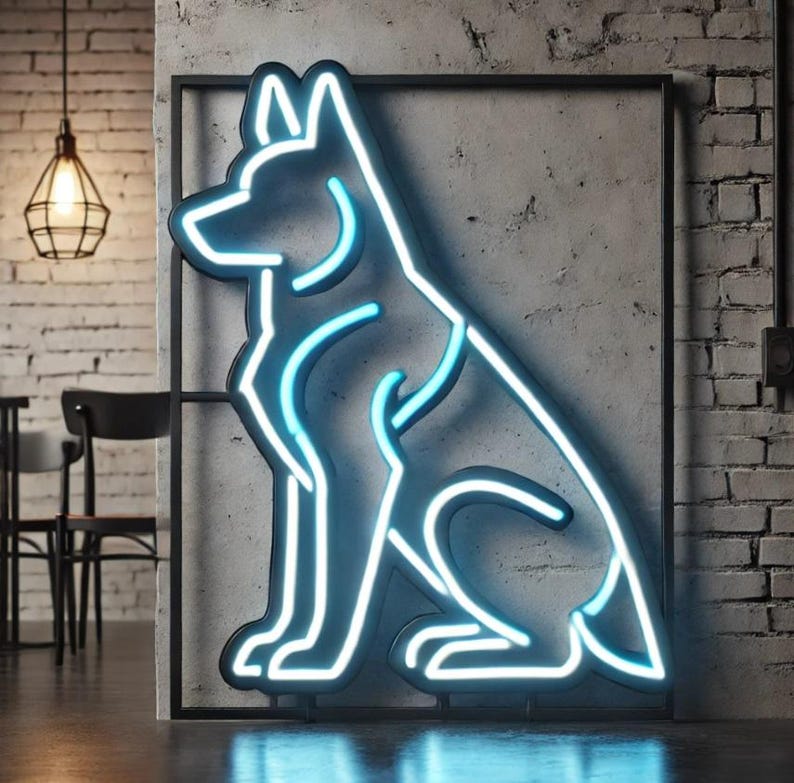 Dog Neon Sign, German Shepherd Neon Sign, Dog Lovers Neon Sign, Dog Led ...