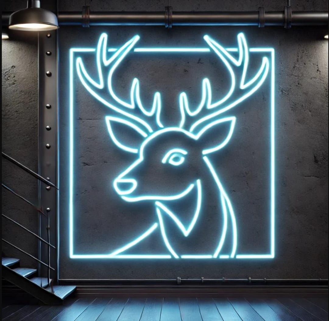 Deer Neon Sign, Neon Deer Sign, Deer LED Light, Neon Deer Light, Neon ...