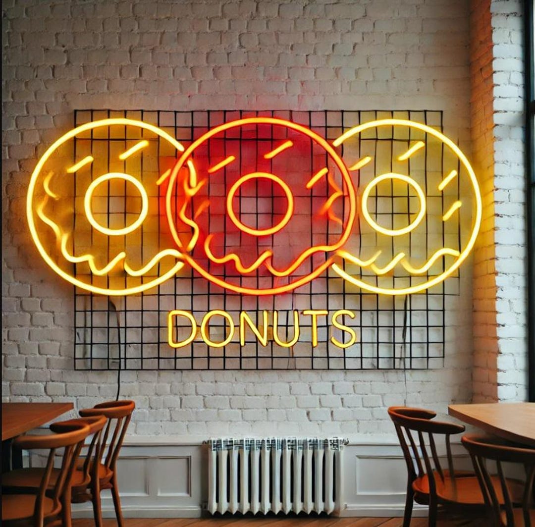 Donut Neon Sign, Neon Donut Sign, Light up Donut Sign, LED Donut Sign ...