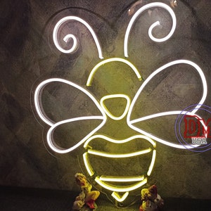 Bee Neon Sign, Honeybee Neon Sign, Bee Led Neon Light, Bee Lover Gift ...