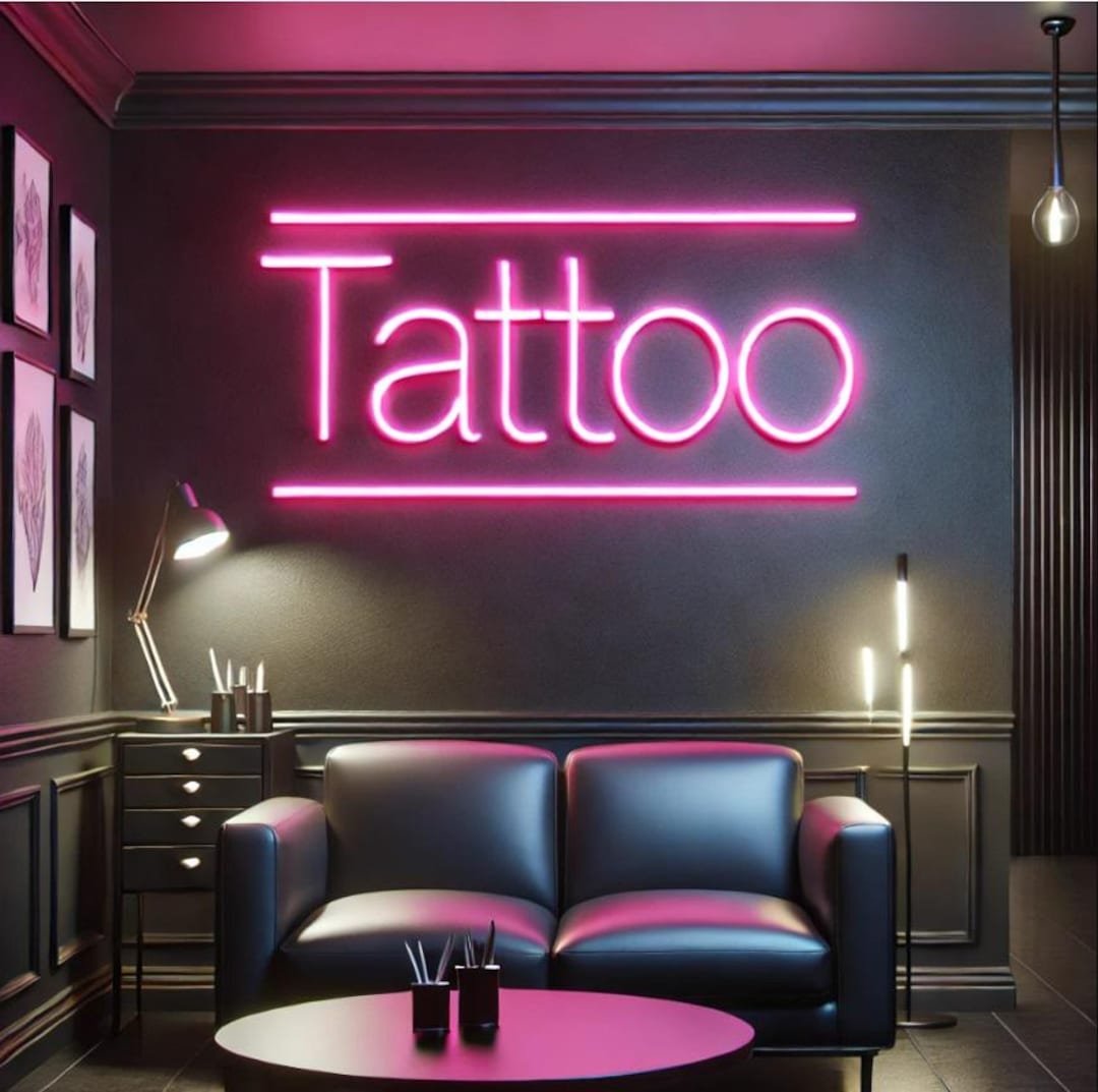 Tattoo Neon Sign, Neon Sign Tattoo, Tattoo Shop Neon Sign, Custom ...
