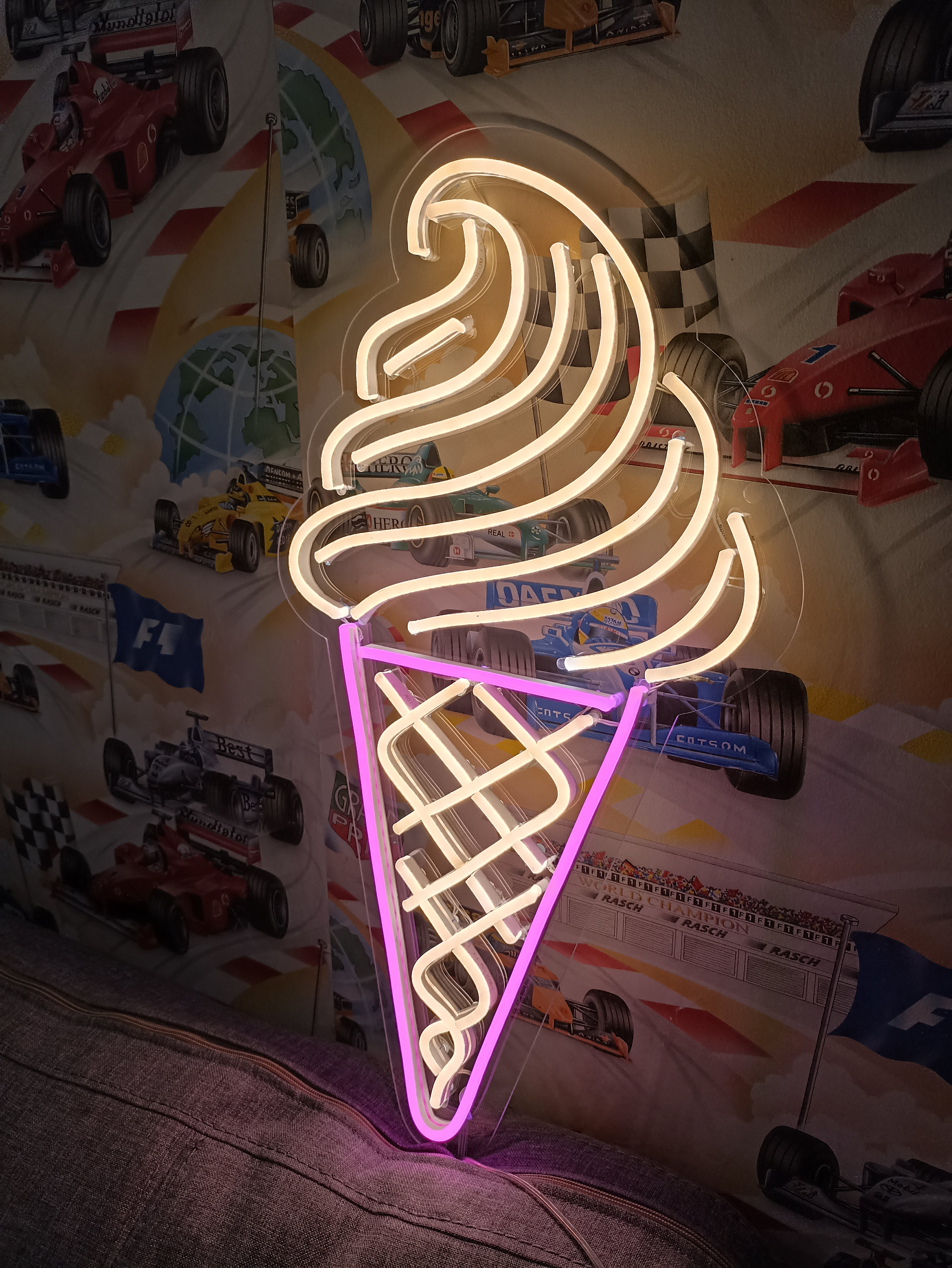 Neon Ice Cream Sign, Ice Cream Cone Neon Sign, Neon Ice Cream Cone ...