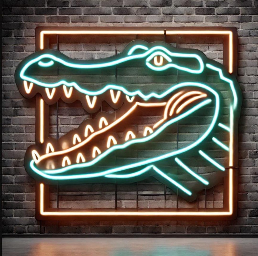 Crocodile Neon Sign, Crocodile Head Neon Light, Alligator Neon Sign ...