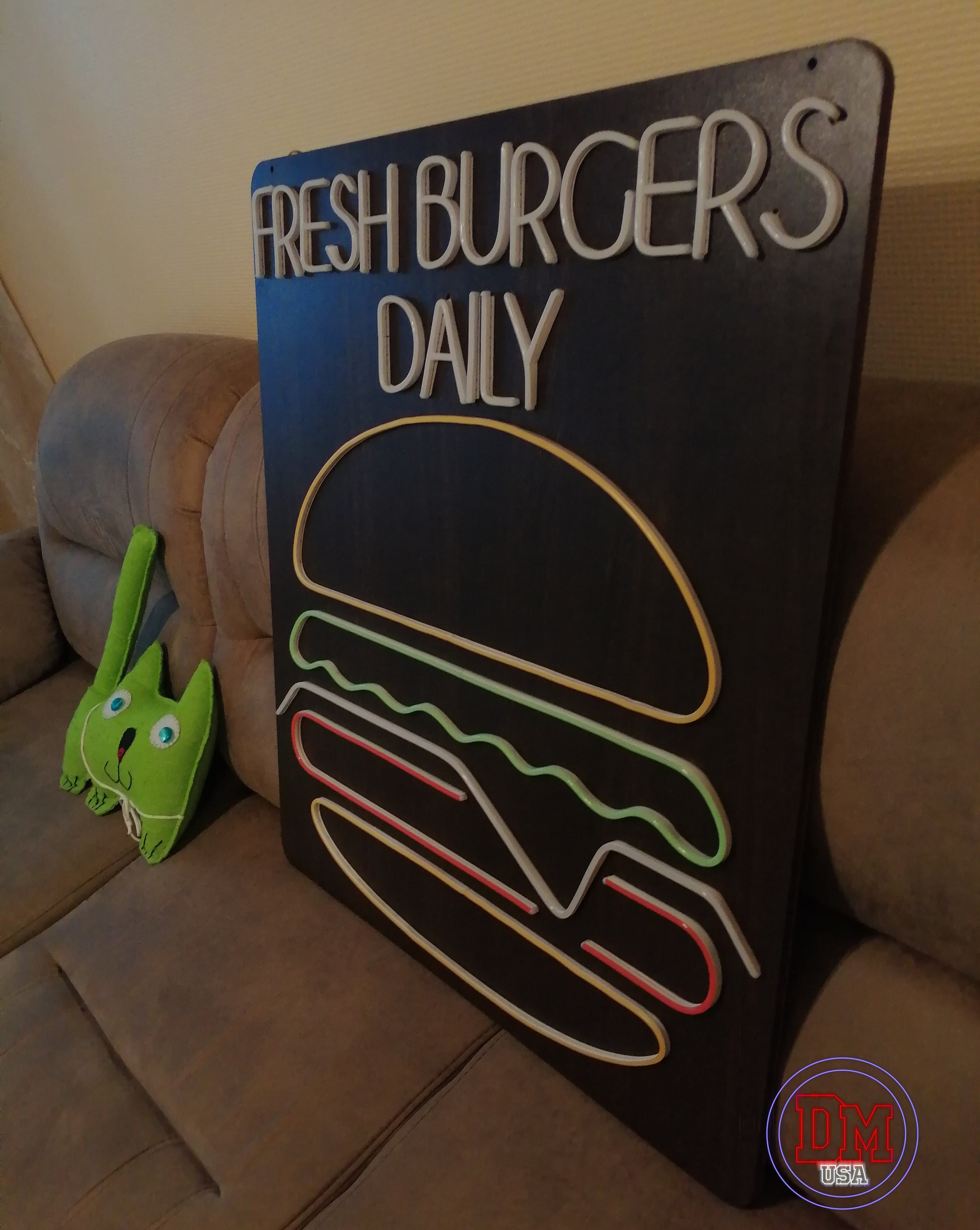 Burger Neon Sign Hamburger Neon Sign, Street Food Neon Sign, Fresh ...