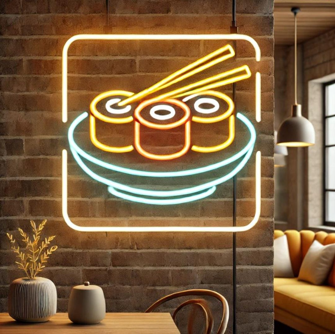 Sushi Neon Sign, Sushi Bar Neon Sign, Sushi Open Sign, Neon Sushi Sign ...
