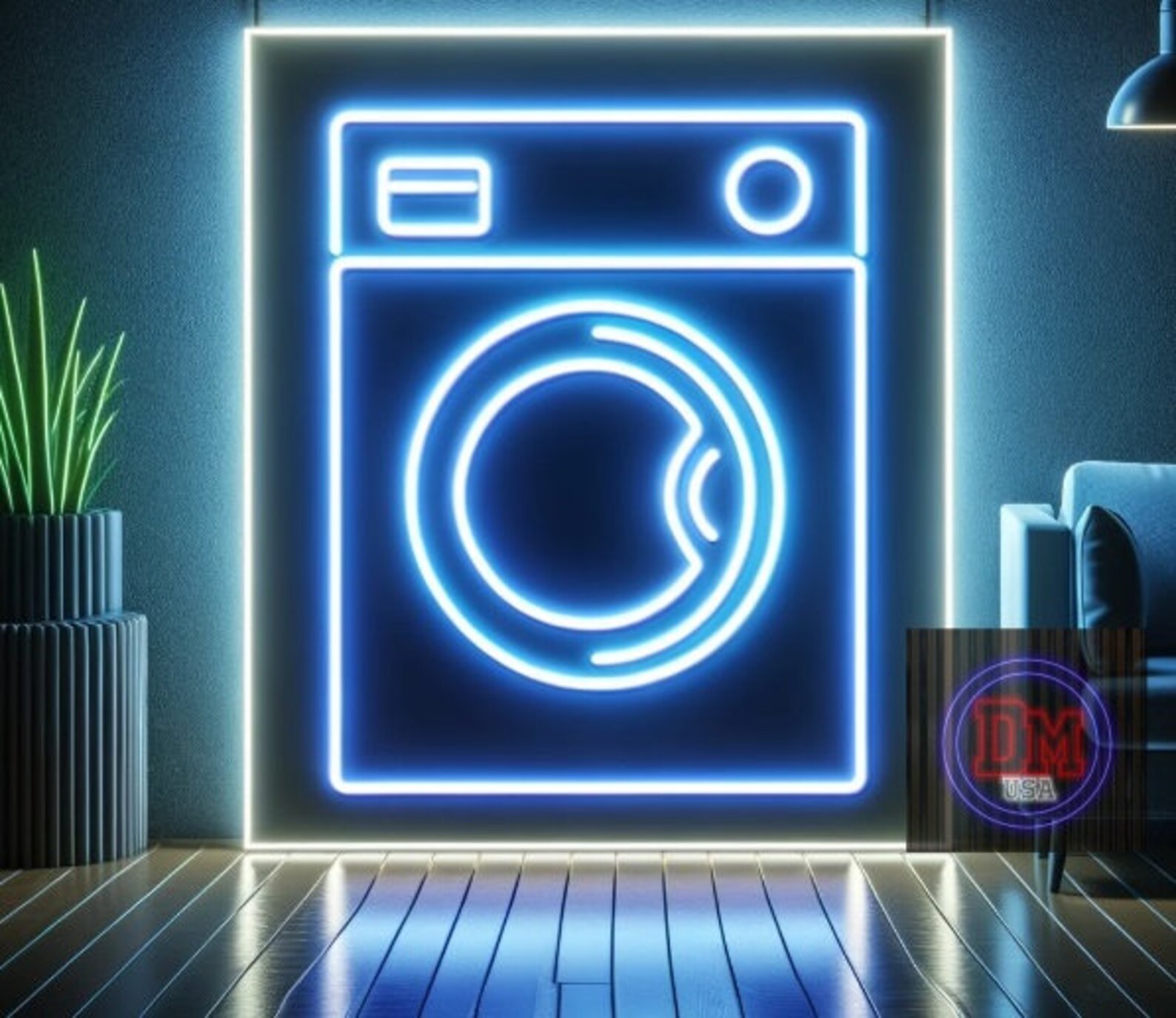 Neon Sign Washing Machine, Neon Sign Laundry, Home Decor Neon Sign ...