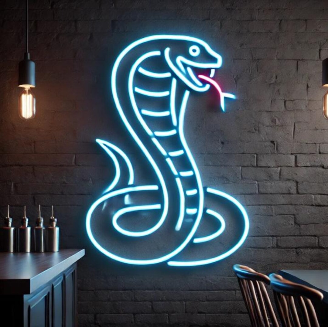 Cobra Neon Sign, Neon Cobra Sign, Snake Neon Sign, Neon Snake Light ...