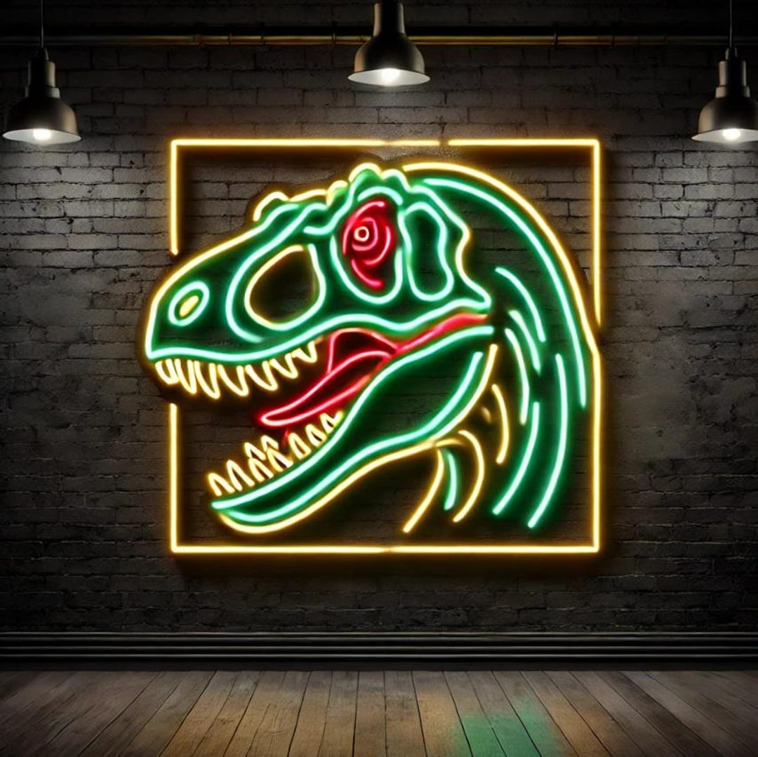 T-rex Neon Sign, Tyrannosaurus Rex Neon Light, Dinosaur Neon Sign, Neon ...