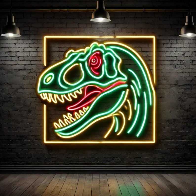 T-rex Neon Sign, Tyrannosaurus Rex Neon Light, Dinosaur Neon Sign, Neon ...