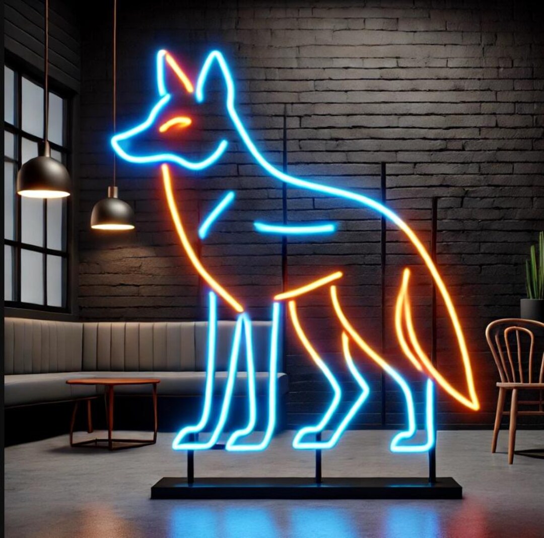 Custom Coyote Neon Sign, Howling Coyote LED Art - Etsy