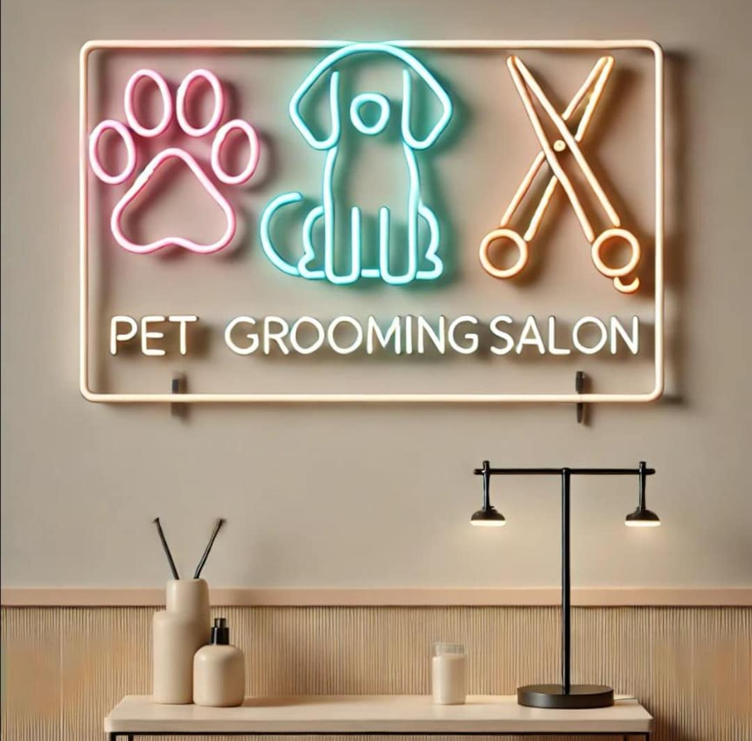 Grooming Salon Neon Sign, Neon Pet Grooming Sign, Neon Sign for Pet ...