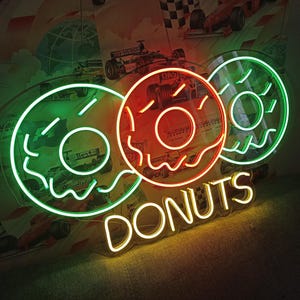 Donut Neon Sign, Neon Donut Sign, Light up Donut Sign, LED Donut Sign ...