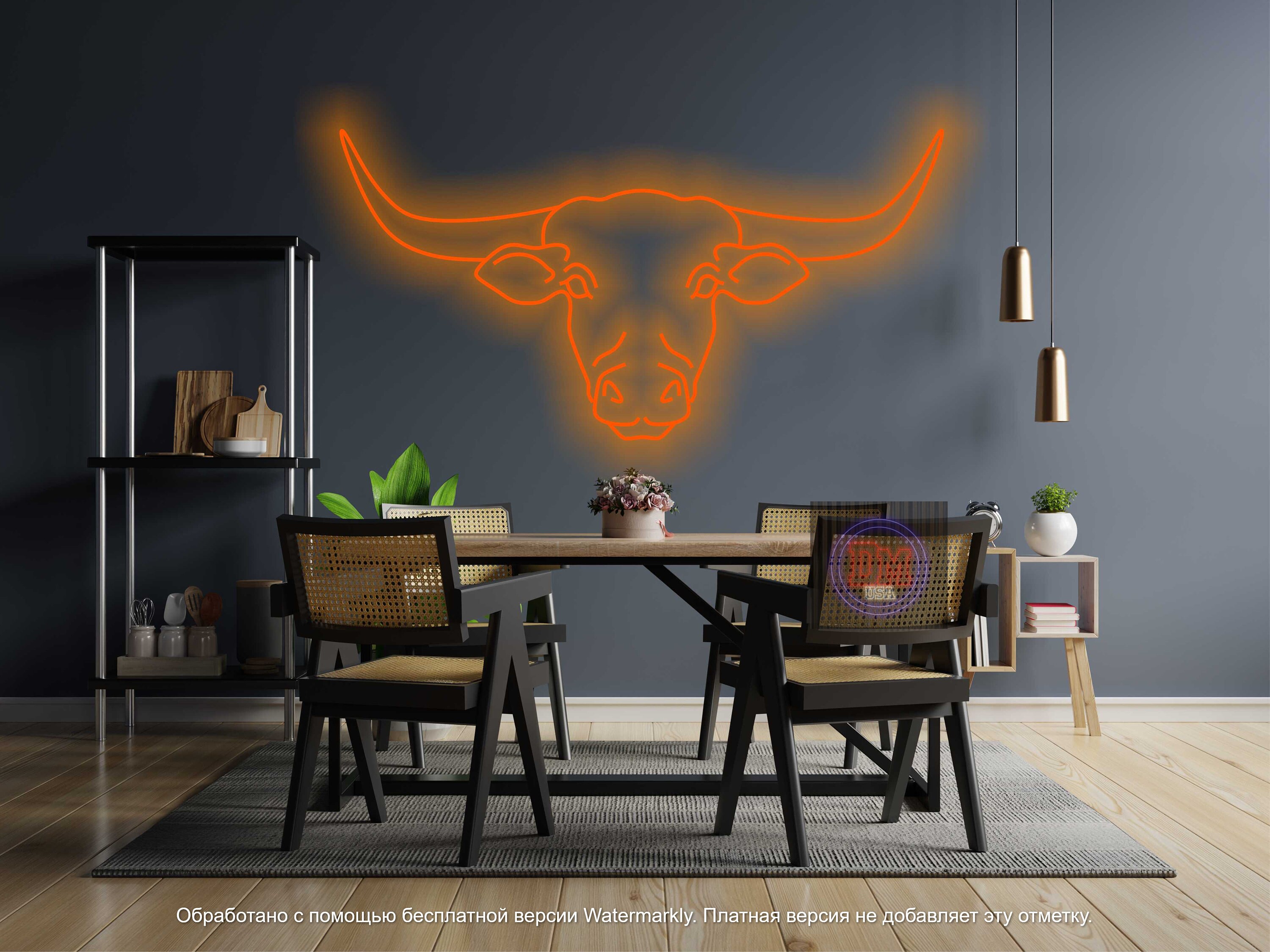 Neon Sign Longhorn Bull, Cow Neon Sign, Longhorn Neon Sign, Testa Del ...