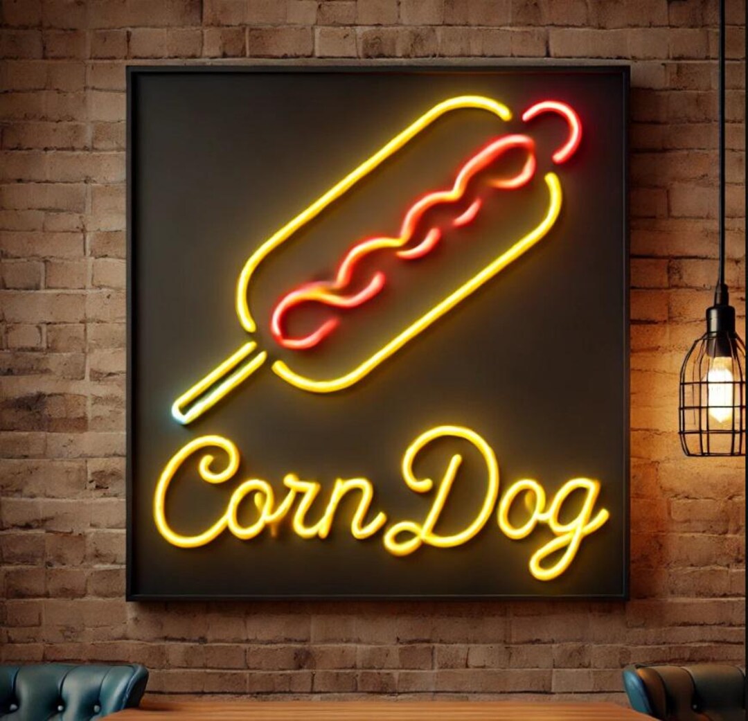 Corn Dog Neon Sign, Corn Dog Neon Light, Corn Dog Sign Neon, Neon Sign ...