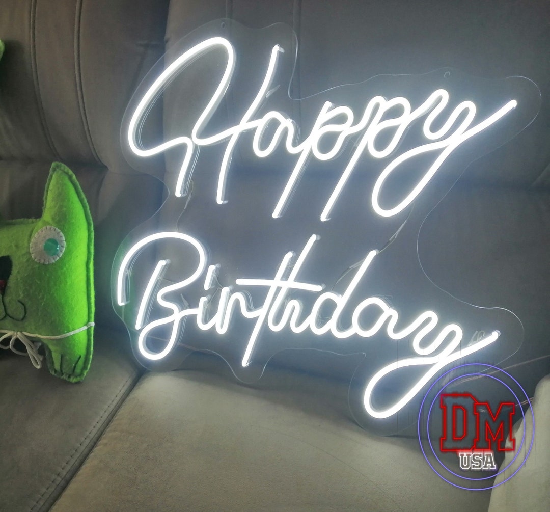 Happy Birthday Neon Sign, 21st Birthday Decor, Birthday Event Party ...