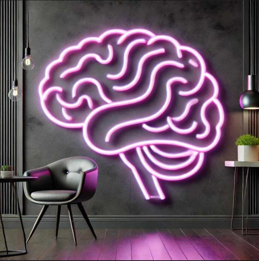 Brain Neon Sign, Brain-shaped Neon Sign, Brain-shaped Neon Light, Brain ...