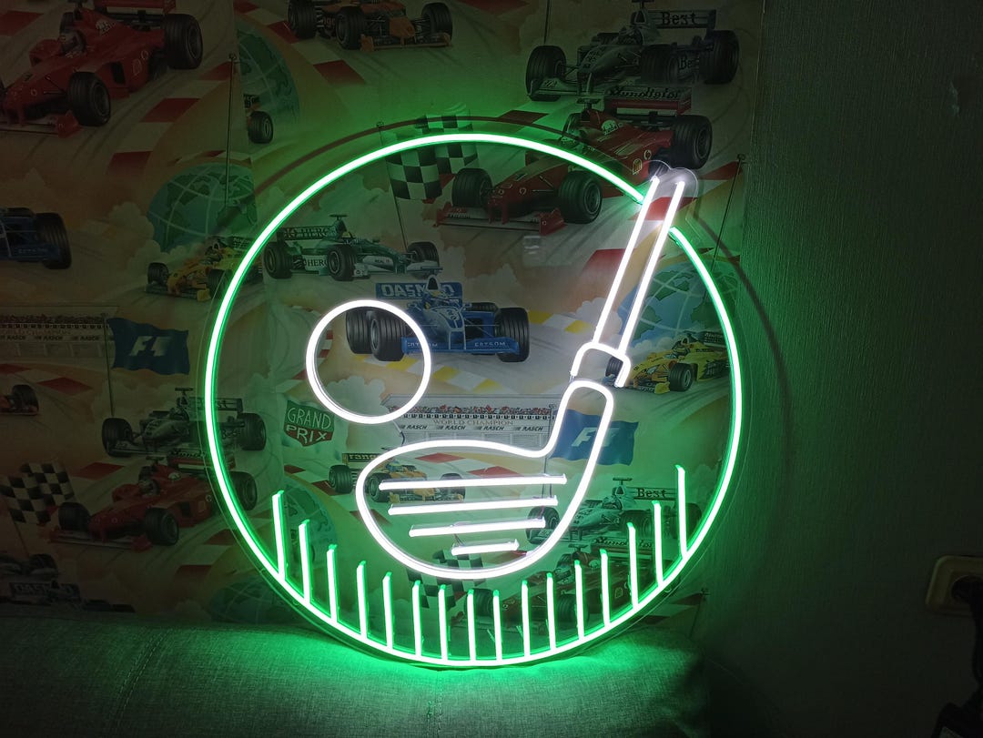 Golf Neon Sign, Golf Club Neon Sign, Golf Stick Neon Sign, Golfer Neon ...