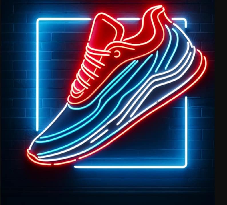 Neon Sneaker Sign, Neon Shoe Sign, Neon Sneaker-shaped Sign, Neon Shoe ...