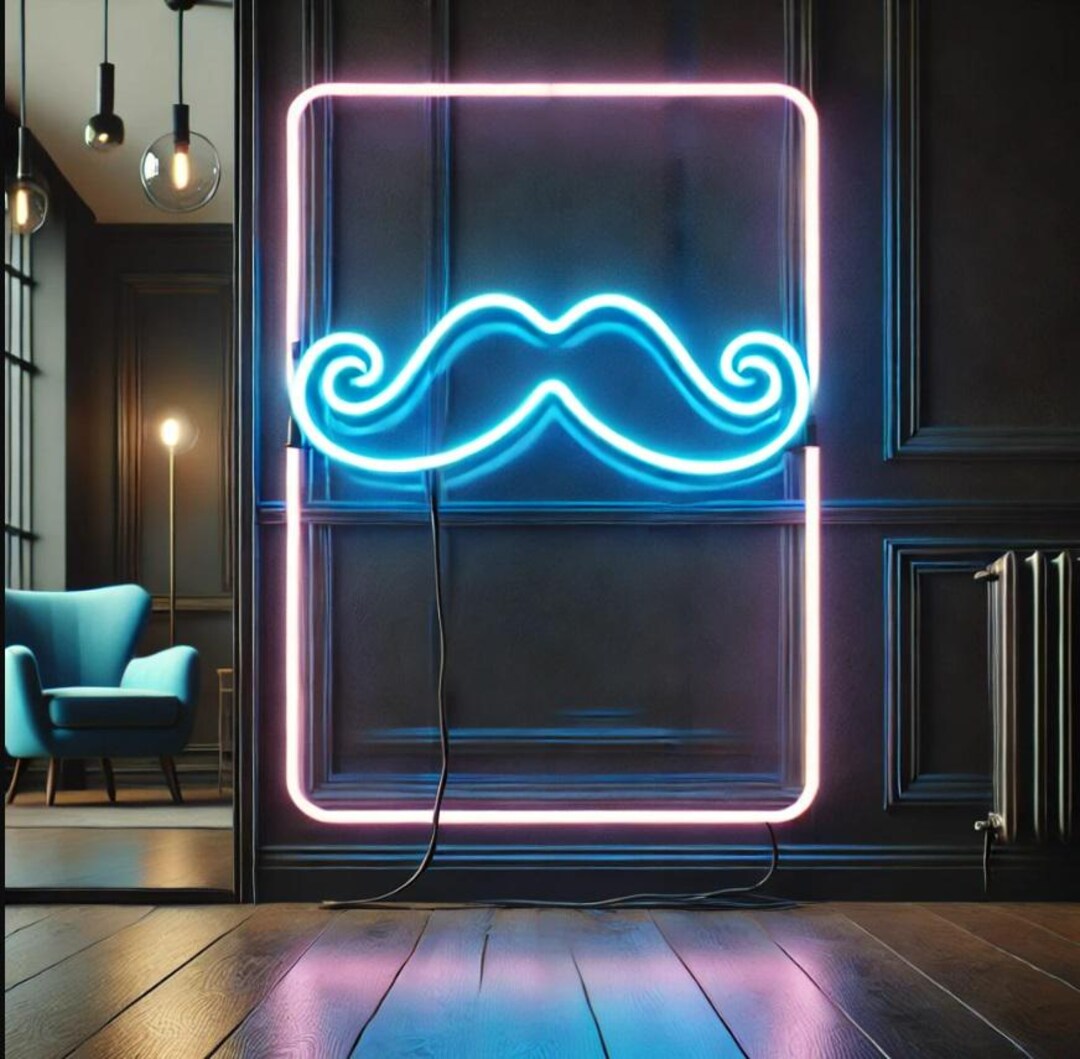 Mustache Neon Sign for Barbershop, Barbershop Neon Light Mustache, Neon ...